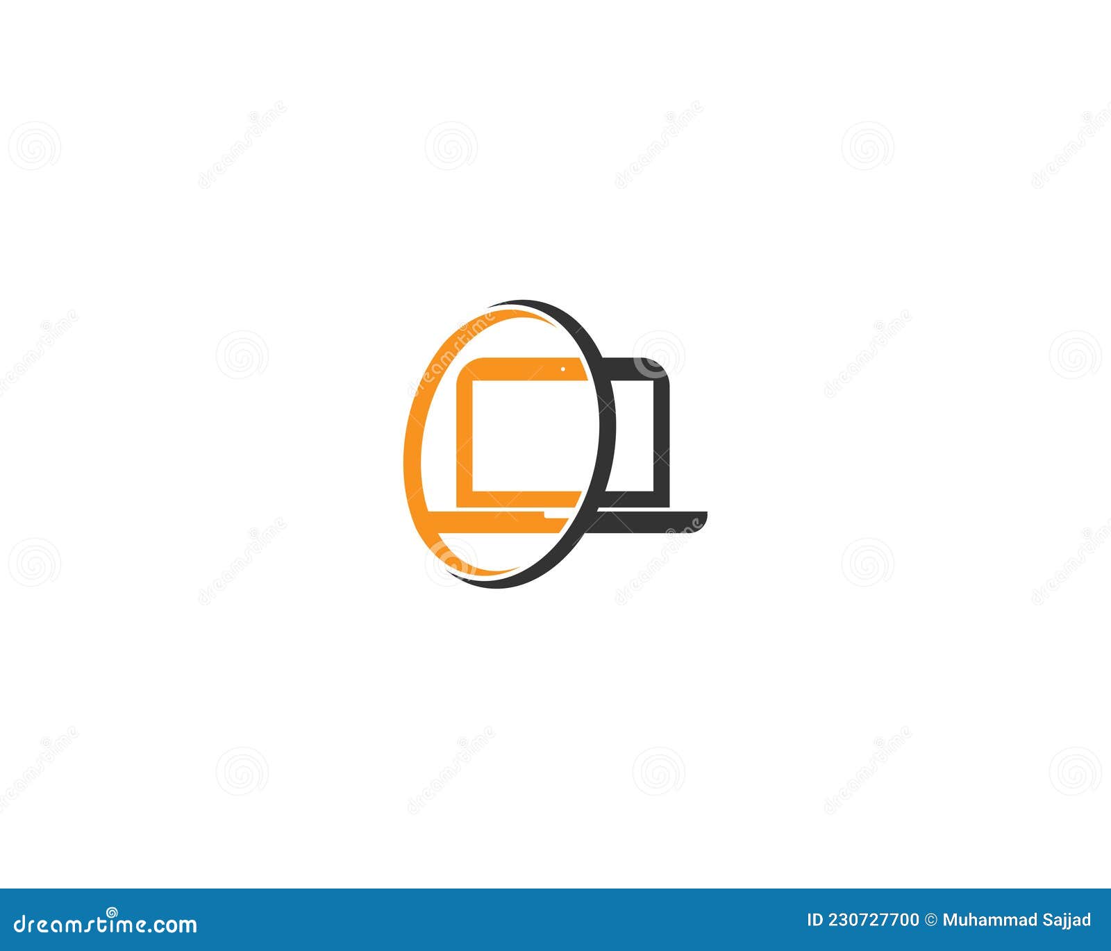 Laptop Front View Logo Template Stock Illustration - Illustration of ...