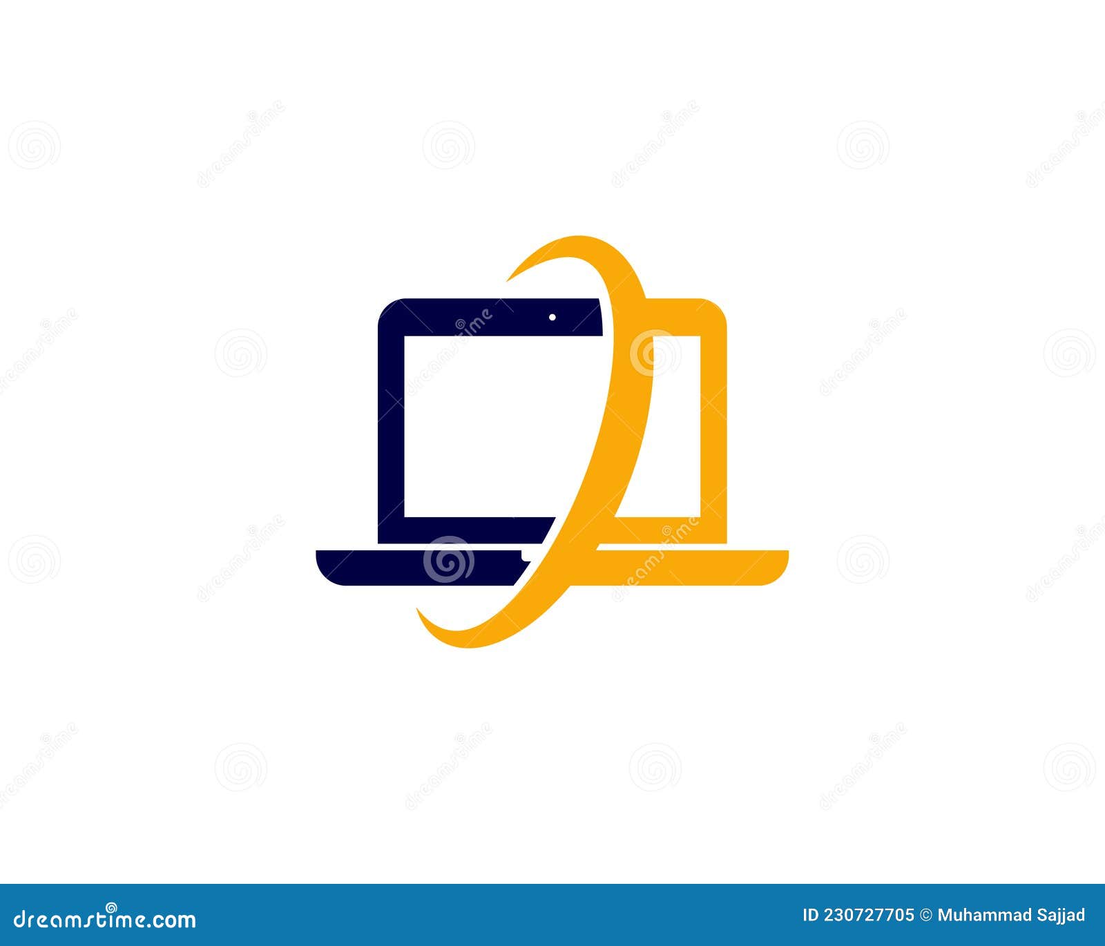 Laptop Front View Logo Template Stock Illustration - Illustration of ...