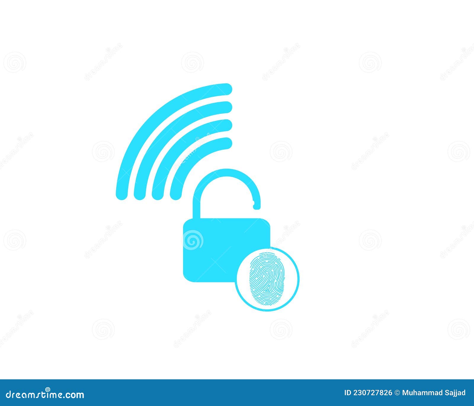 Locked Wifi Wireless Connection with Lock Fingerprint Icon Wifi Icon ...