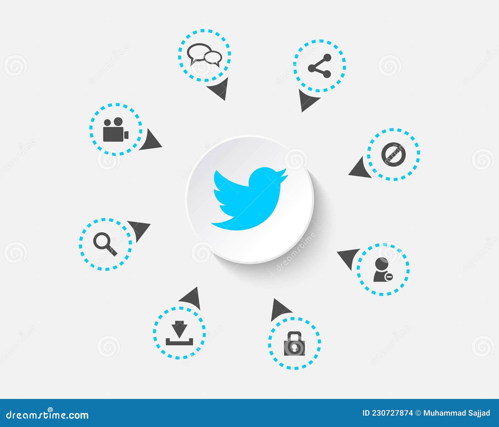 Web Twitter Application Functionality Template Editorial Stock Image ...