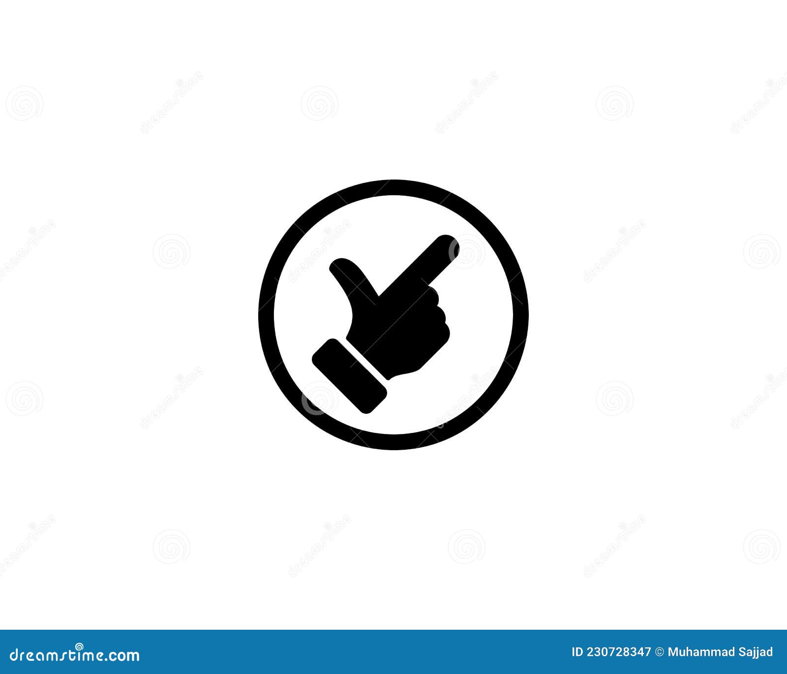 Vector Hand Click Icon Finger Pointing Out Stock Illustration ...
