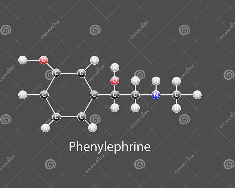 Phenylephrine Structure Design C9H13NO2 Formula Stock Illustration ...