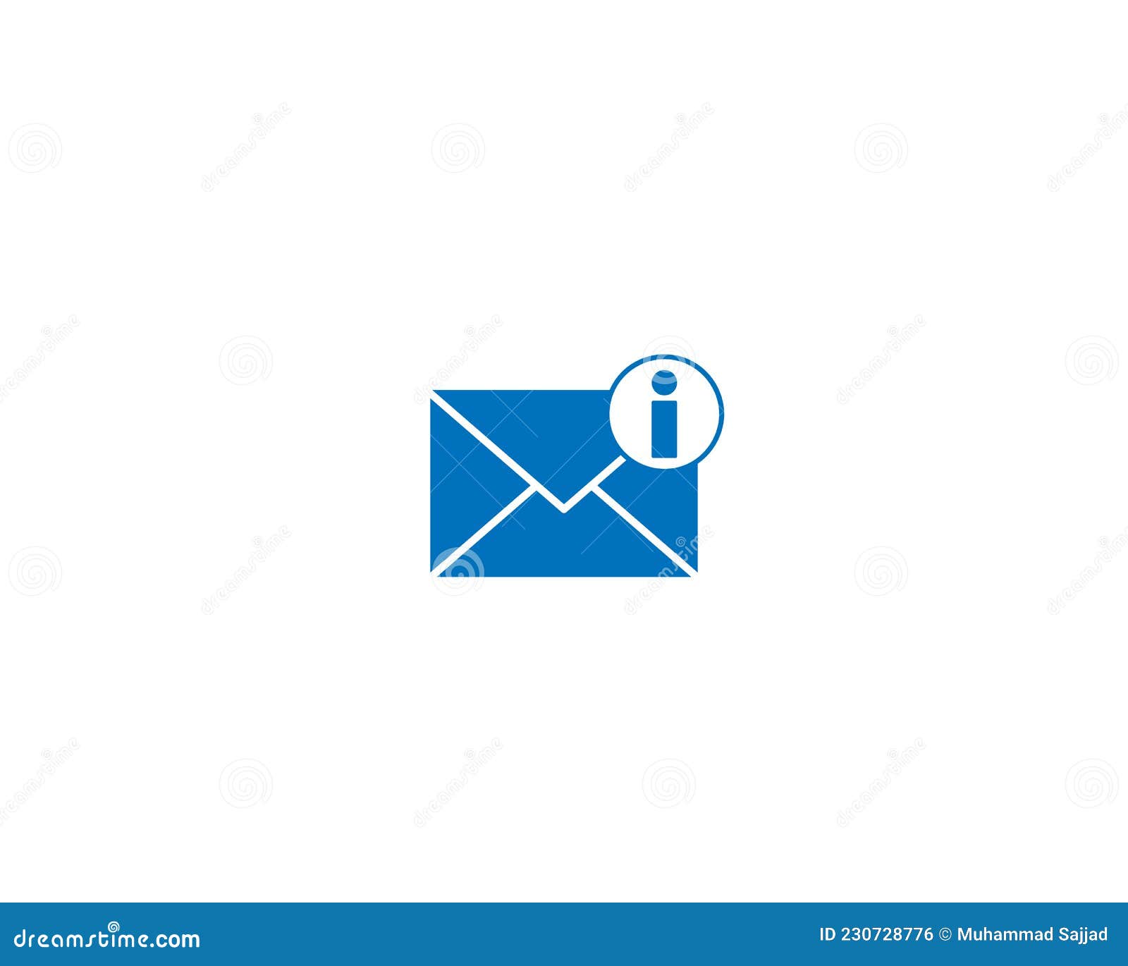 Vector Flat Mail Message with Unknown Icon Contact Symbol Envelope ...
