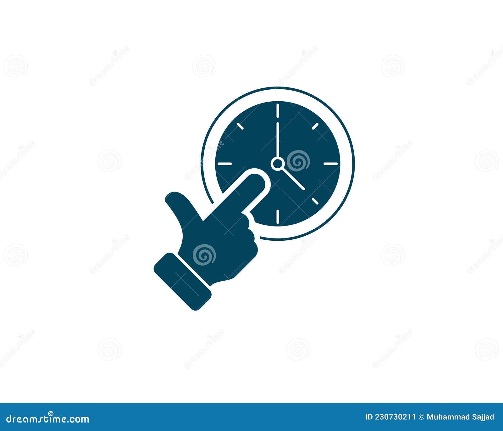 Vector Time Blue Clock - Watching Time Device -Alarm Clock Stock ...