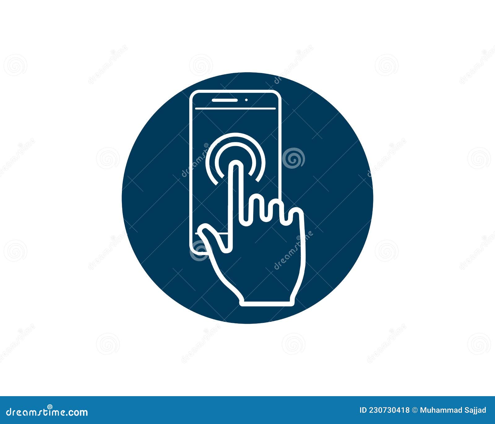 Hand Touch Android Mobile Phone - White Screen Click by Finger Stock ...