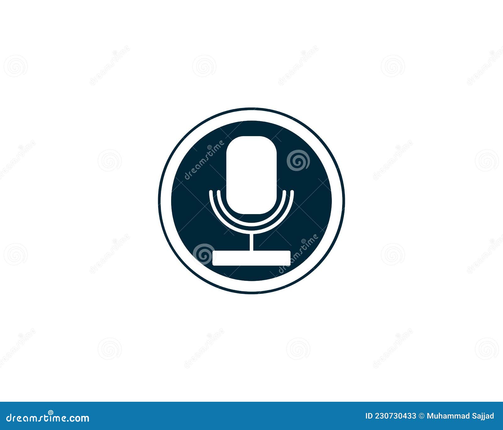 Set of Microphone Mic Sound Icon Symbol Flat Vector Design Stock ...