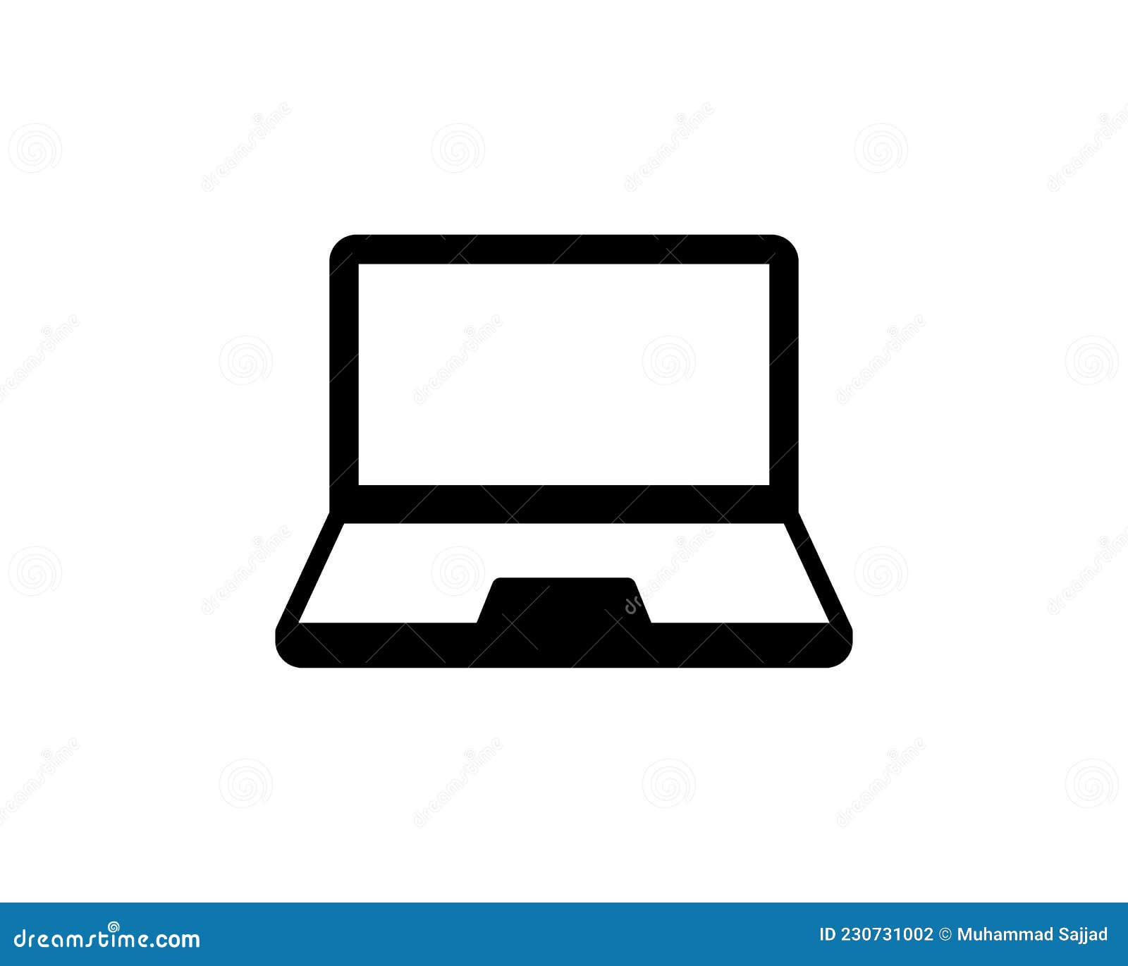Laptop Front View - Modern Glossy Laptop Isolated on White Background ...
