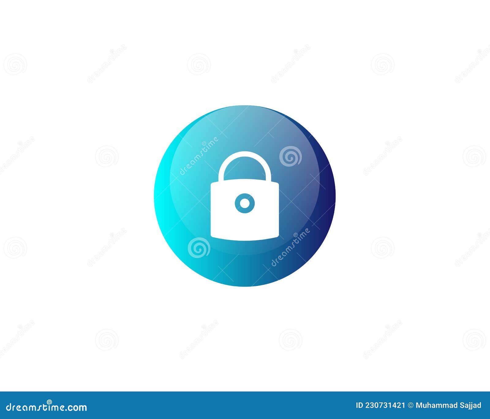 Blue Lock Icon - Vector Safe Security Symbol Stock Illustration ...