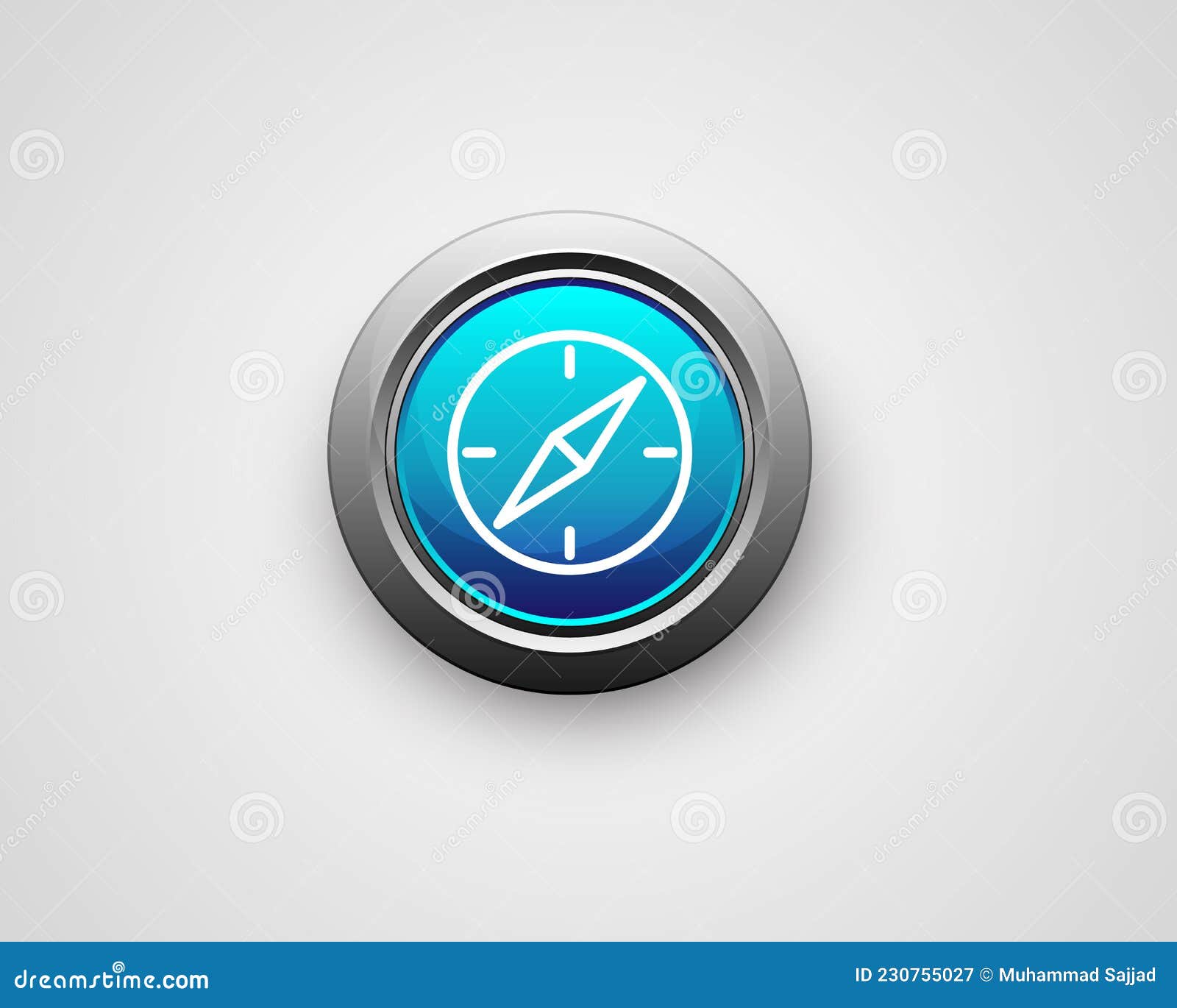 Vector Compass Icon with Four Directions North South East West Stock ...