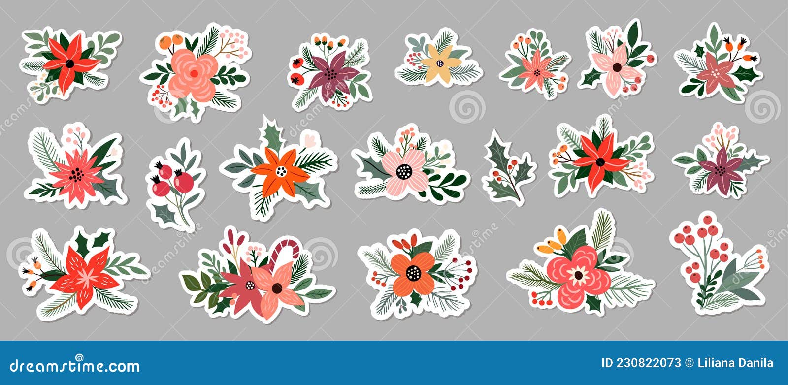 Set Of Floral Stickers With Text Aromatherapy, Mental Health, Organic ...