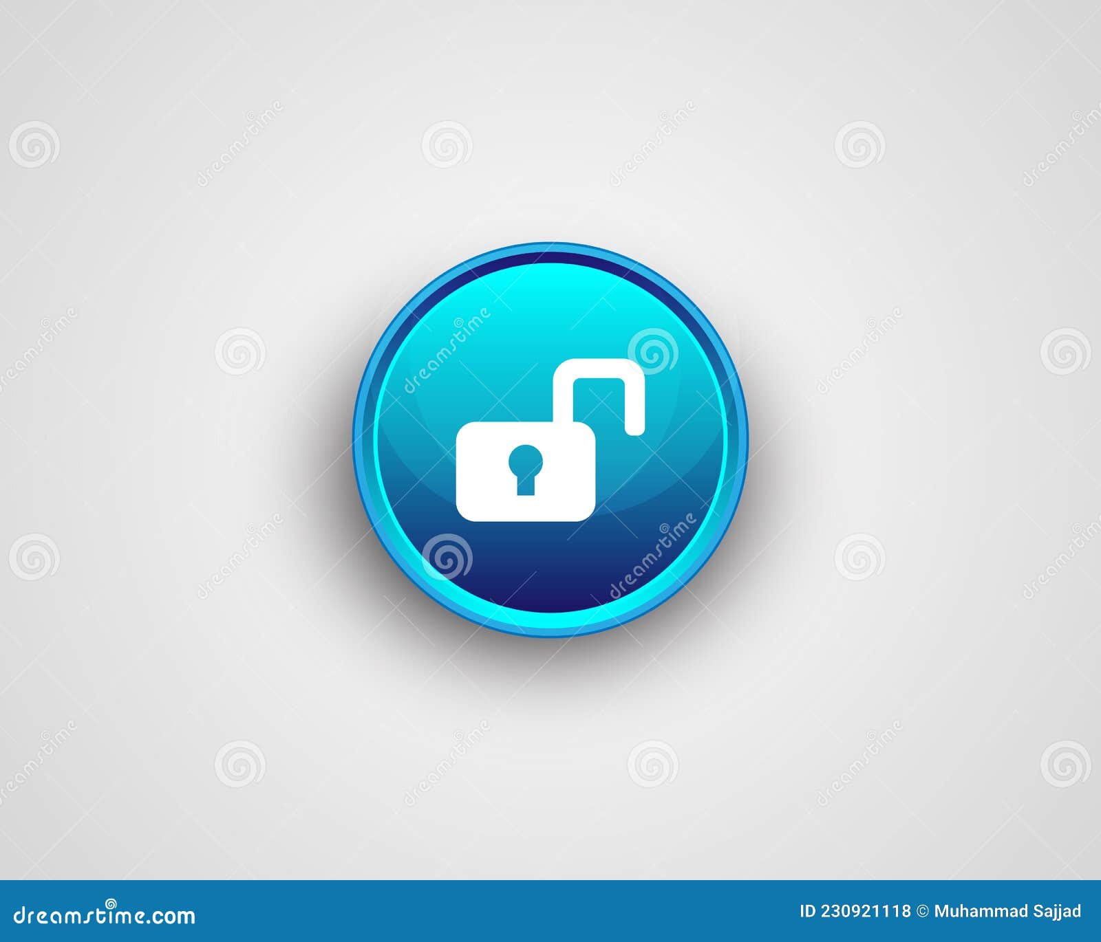Blue Lock Icon - Vector Safe Security Symbol Stock Illustration ...