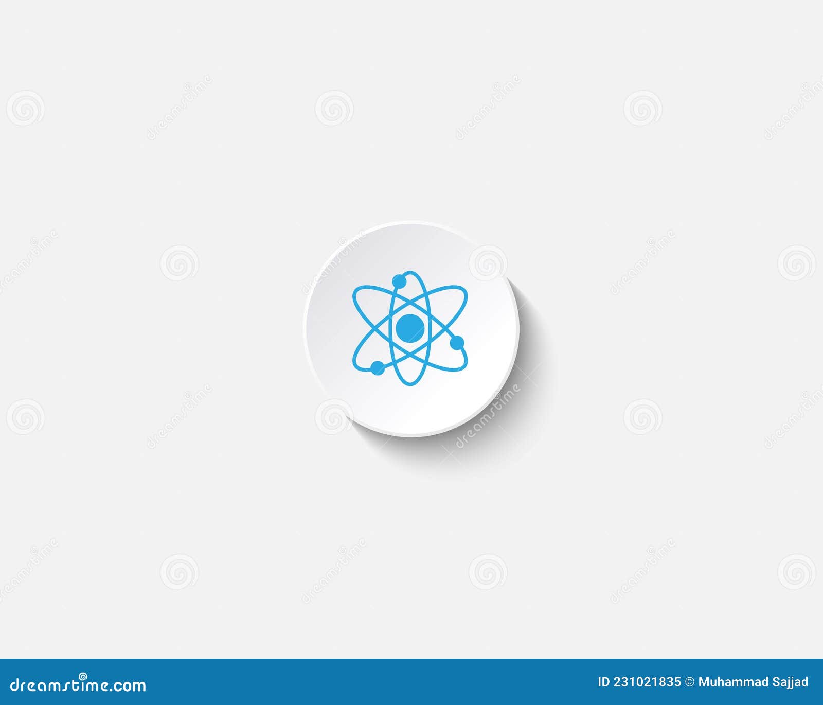 Atom Structure Vector Creative Atomic Icon Atom with Electron Protons ...