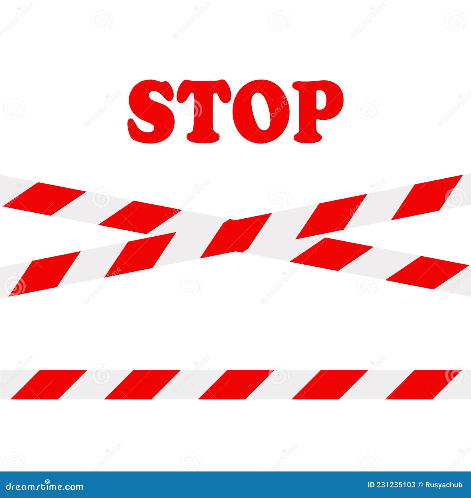Red White Warning Ribbons and the Word STOP Stock Vector - Illustration ...
