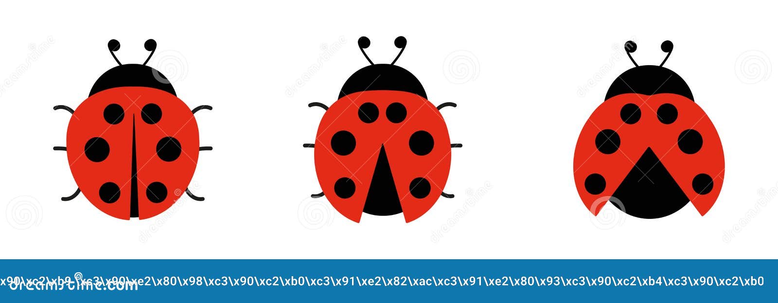 Ladybugs Cute Different Characters Set. Ladybirds In Five Style ...