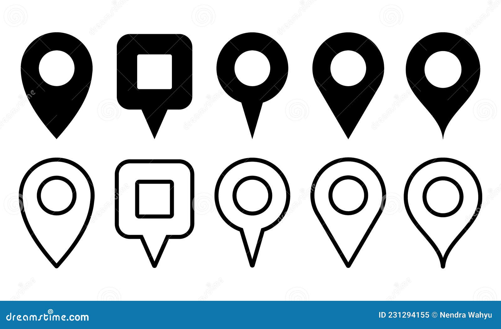 Locator pin icon set. stock vector. Illustration of design - 231294155