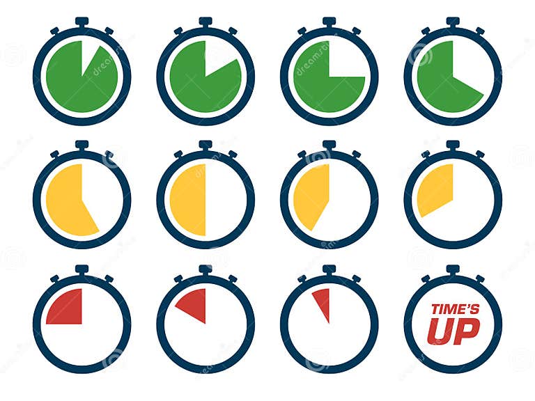 Countdown Timer Icon Set. Time Sequence Run Stock Vector - Illustration ...