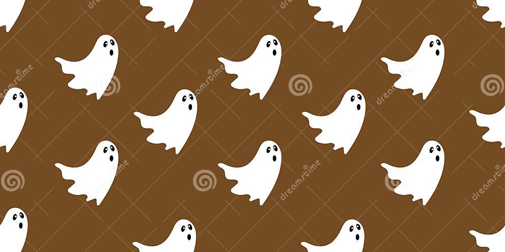 Ghost Halloween Seamless Pattern. Spooky Repeat Wallpaper Stock Vector ...
