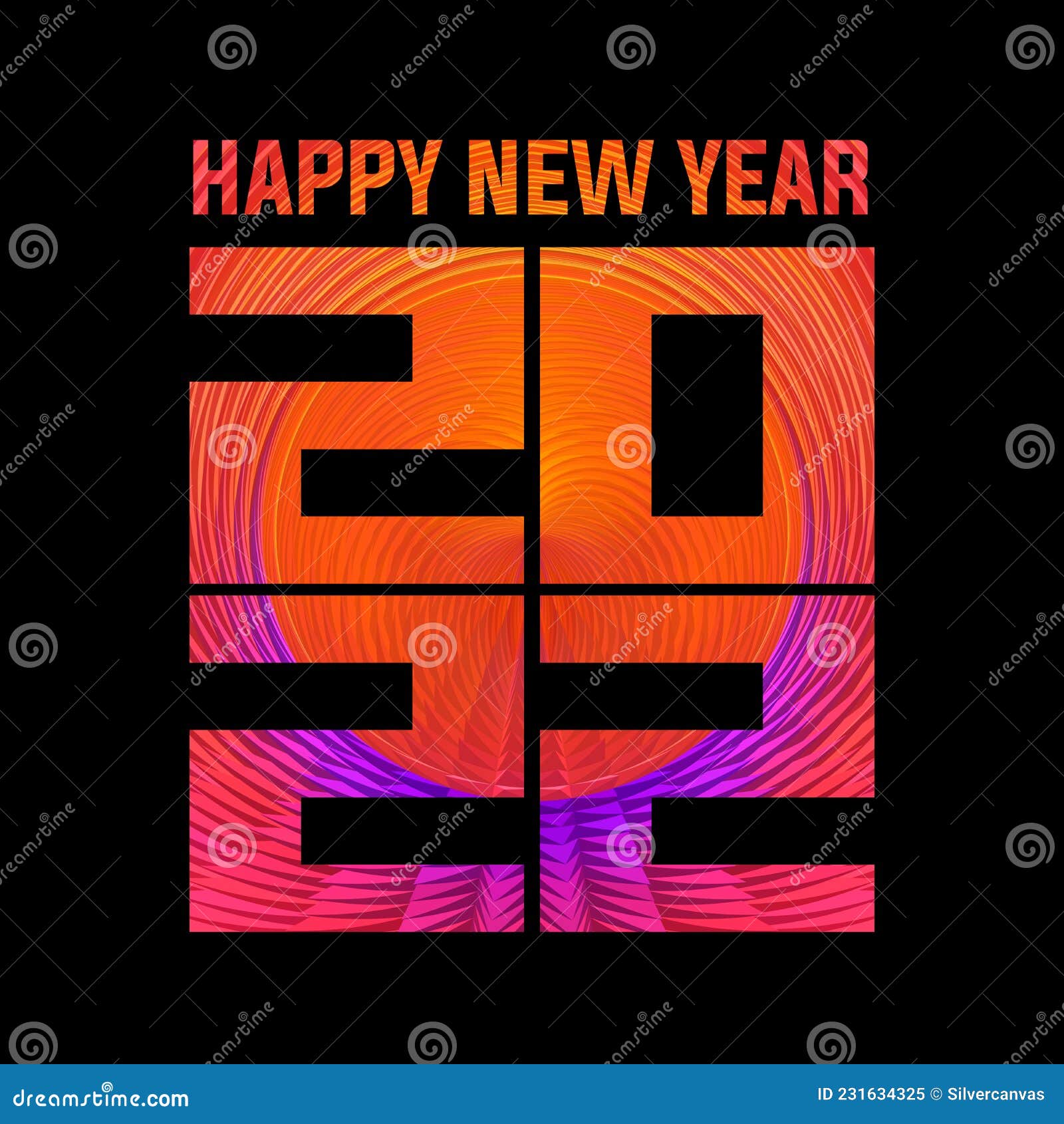 Vibrant Multicolour New Year 2022, Typography in Abstract Pattern Stock ...