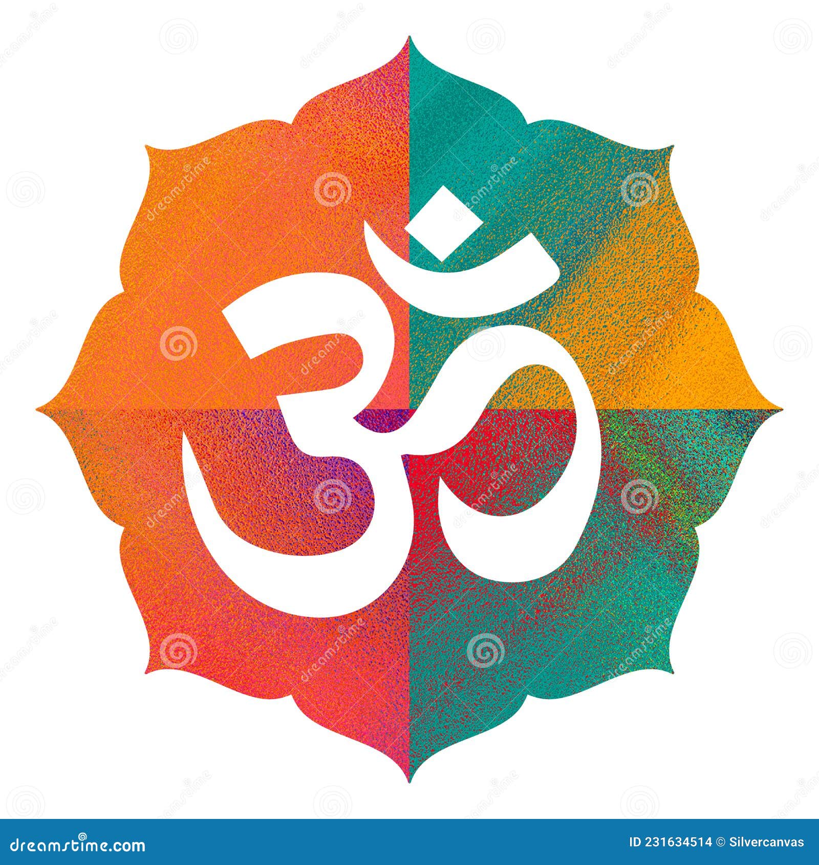 Multicolour Om Background and Digital Painting Stock Illustration ...