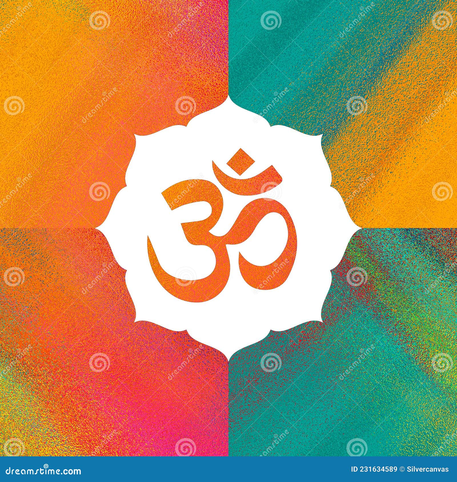 Multicolour Om Background and Digital Painting Stock Illustration ...