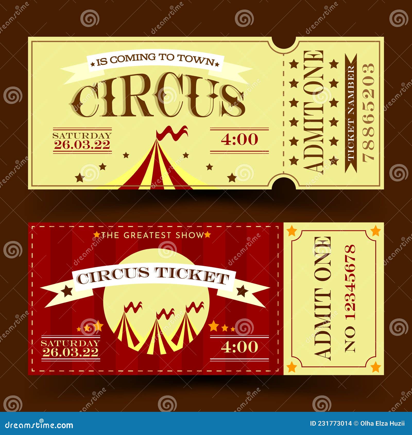 Circus Coming Soon Attraction Template Of Vintage Stock Banner. Retro ...