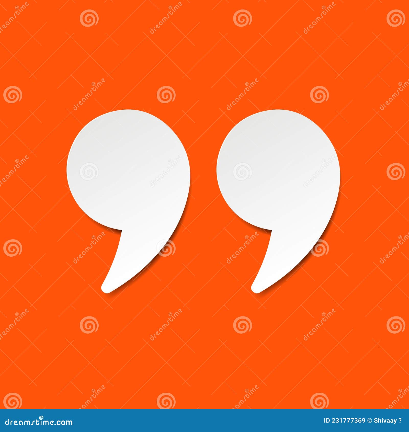 Double Quotes Symbol with Shadow in Paper Cut Style Design Stock Vector ...