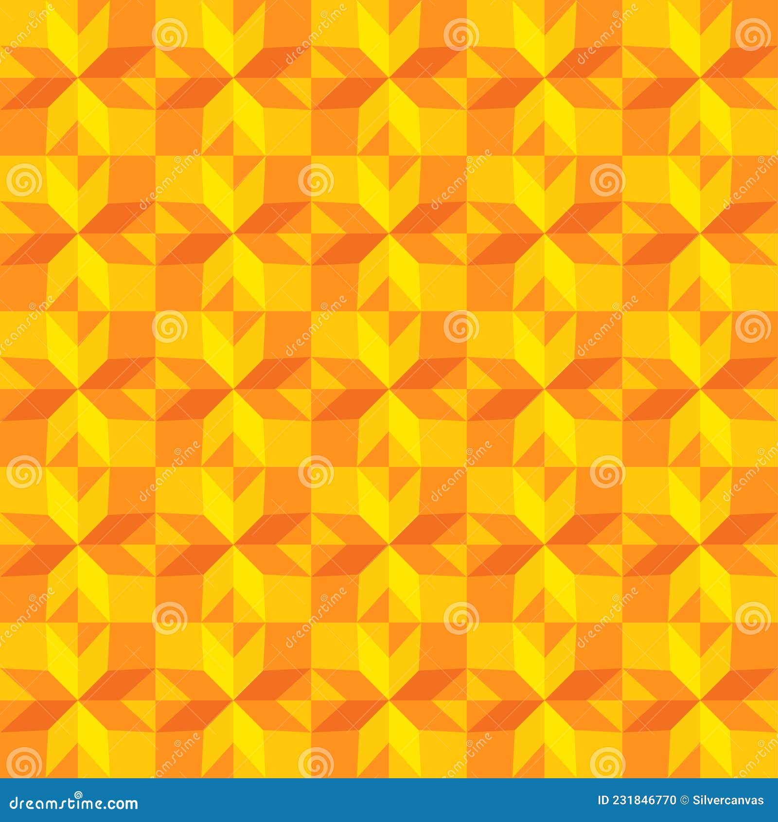 Orange and Yellow Colour Seamless Pattern Background. Trendy Geometric ...