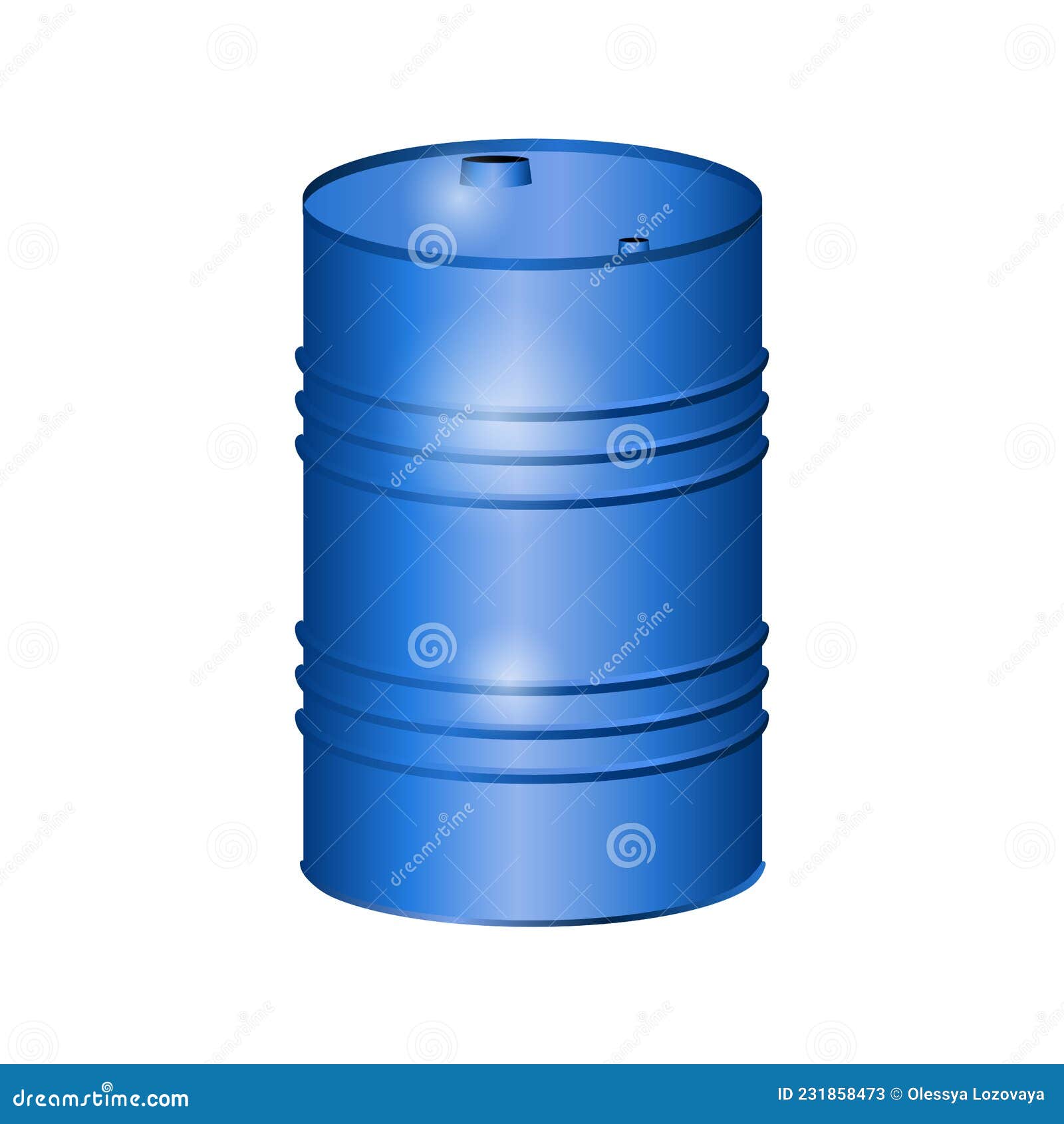 Blue Metal Barrel on a White Background Stock Vector - Illustration of ...