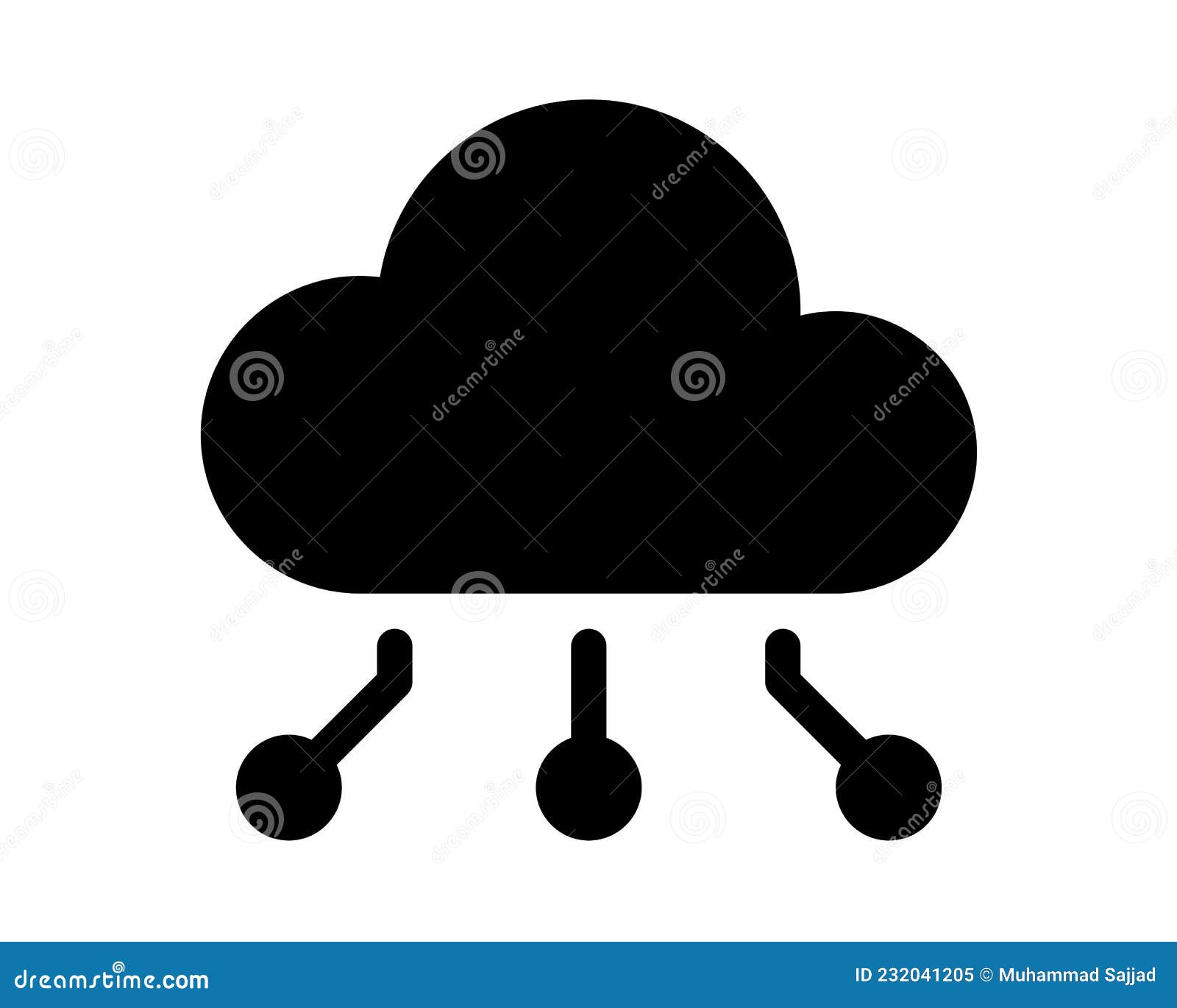 Vector Cloud Download Icon - Downloading Symbol - Cloud Computing Sign ...