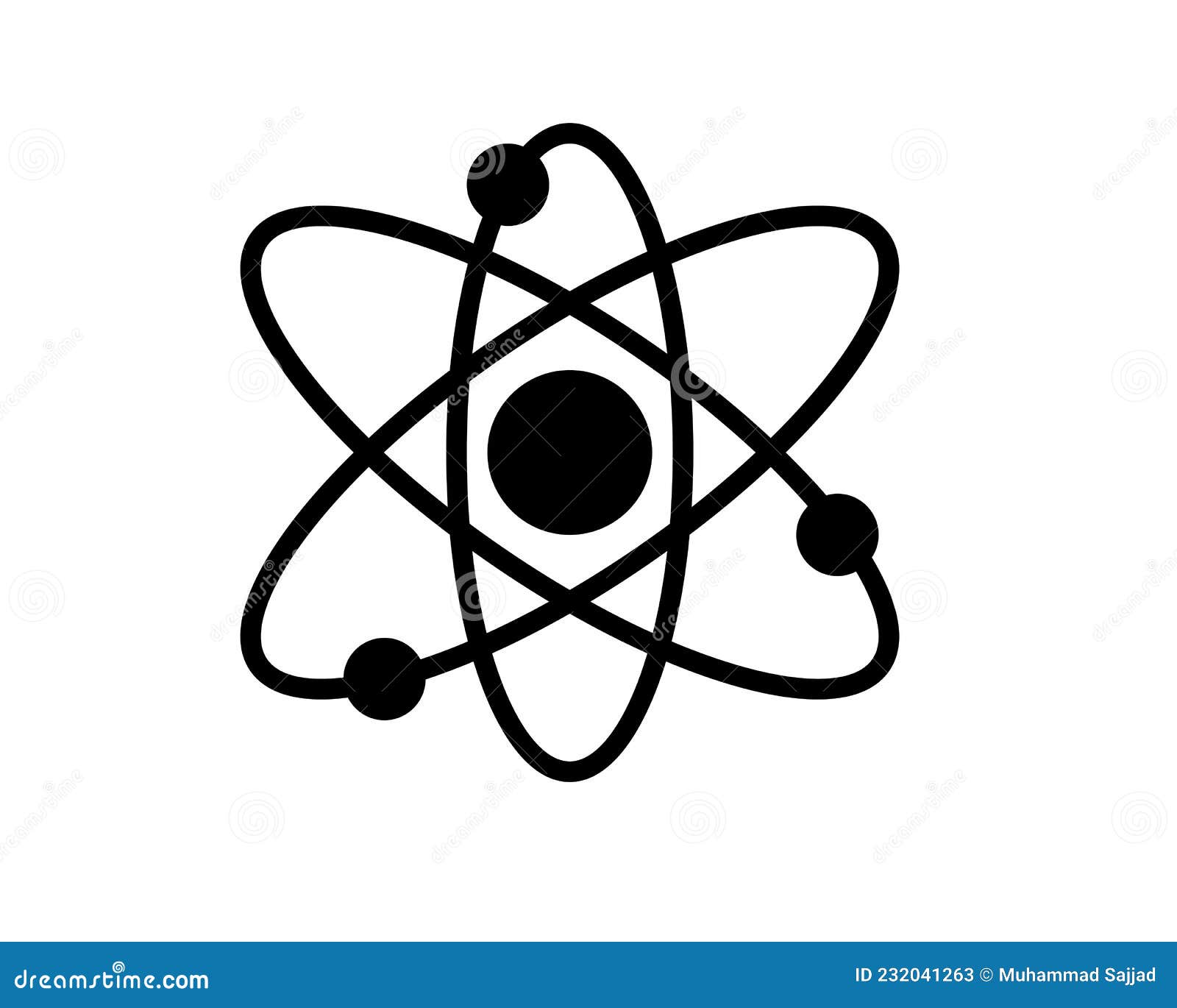 Atom Structure Vector Creative Atomic Icon Atom with Electron Protons ...