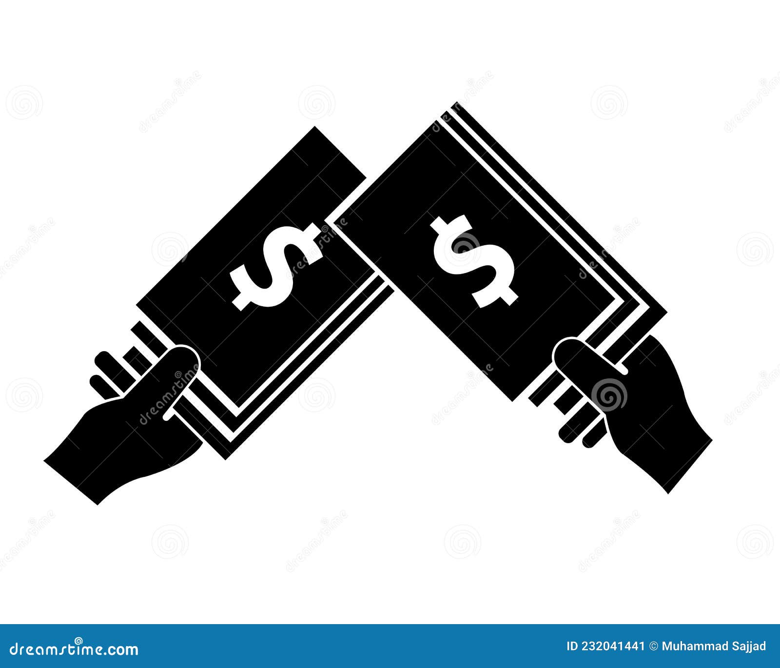 Cash in Hand Dollar Sign Icon Template Stock Illustration ...