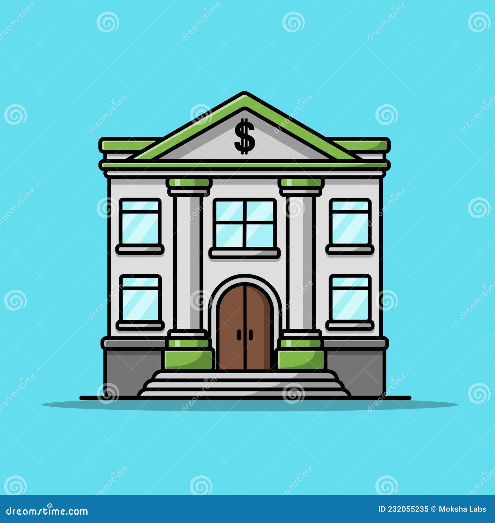 Bank Building Illustration stock vector. Illustration of business ...