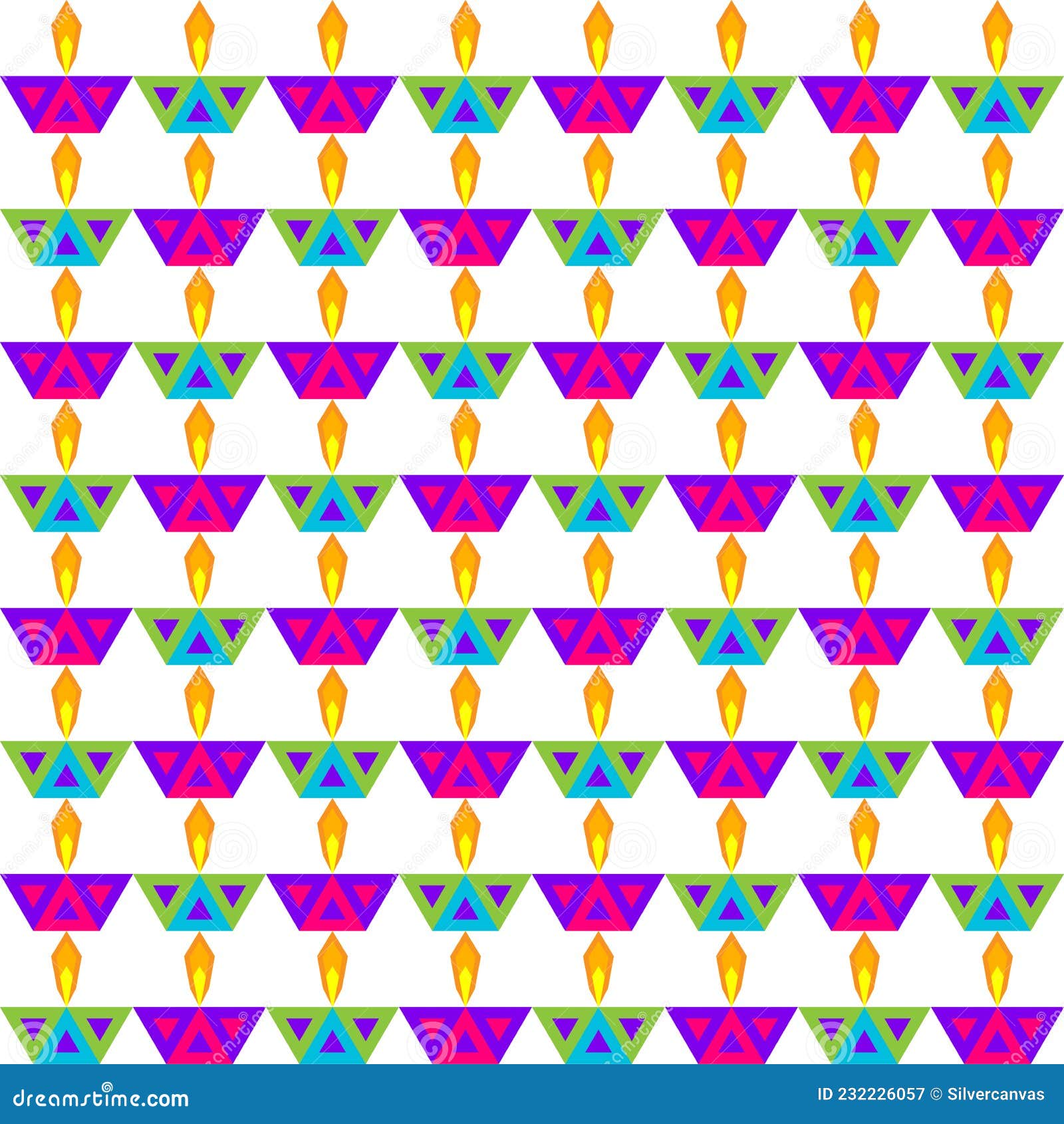Seamless DIWALI ELEMENT DIYA Pattern Background. Simple Geometric ...