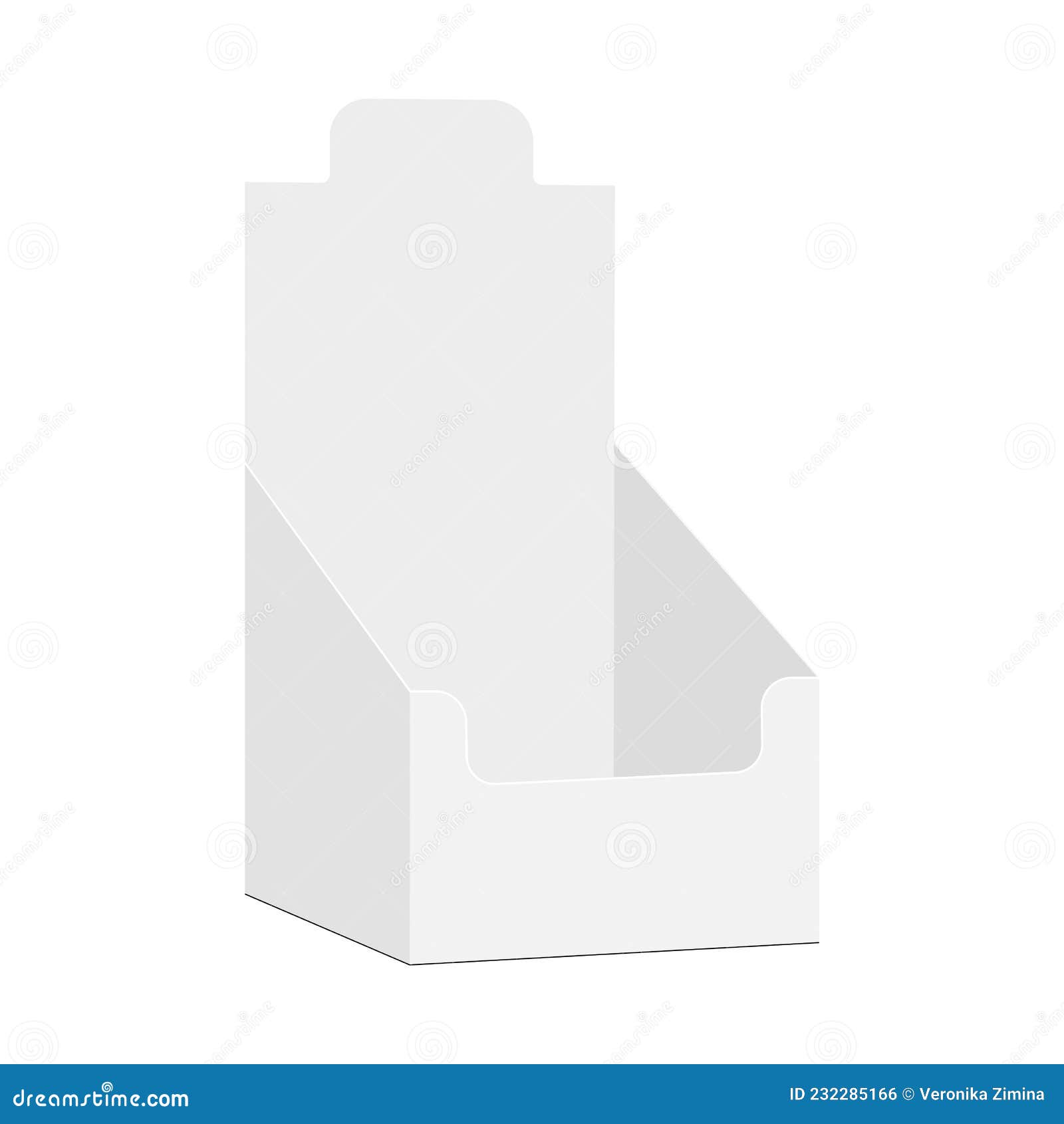 Empty Counter Display Box Mockup, Isolated on White Background, Side ...