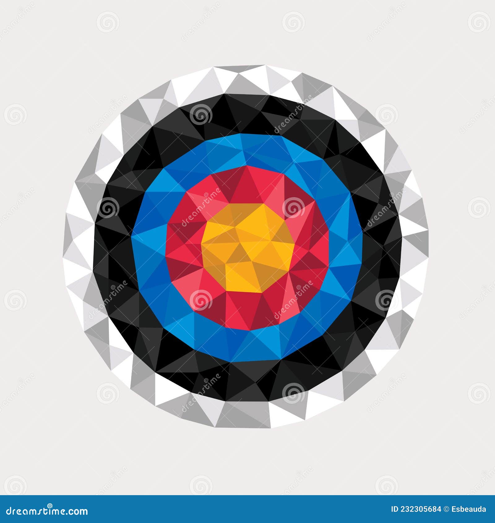 Polygonal Geometric Crystal Target Board Stock Vector - Illustration of ...