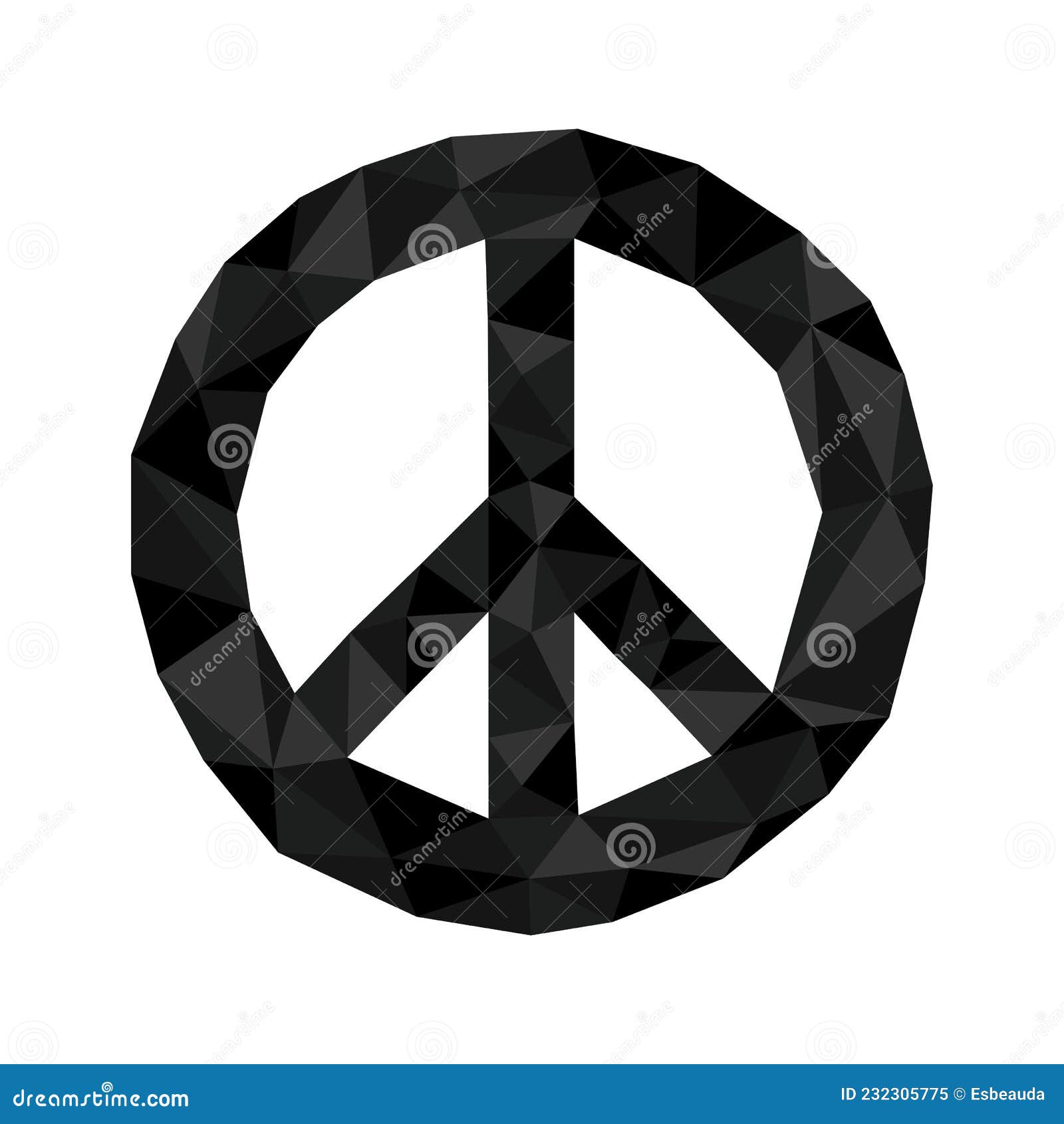 Polygonal Geometric Crystal Peace Symbol Stock Vector - Illustration of ...