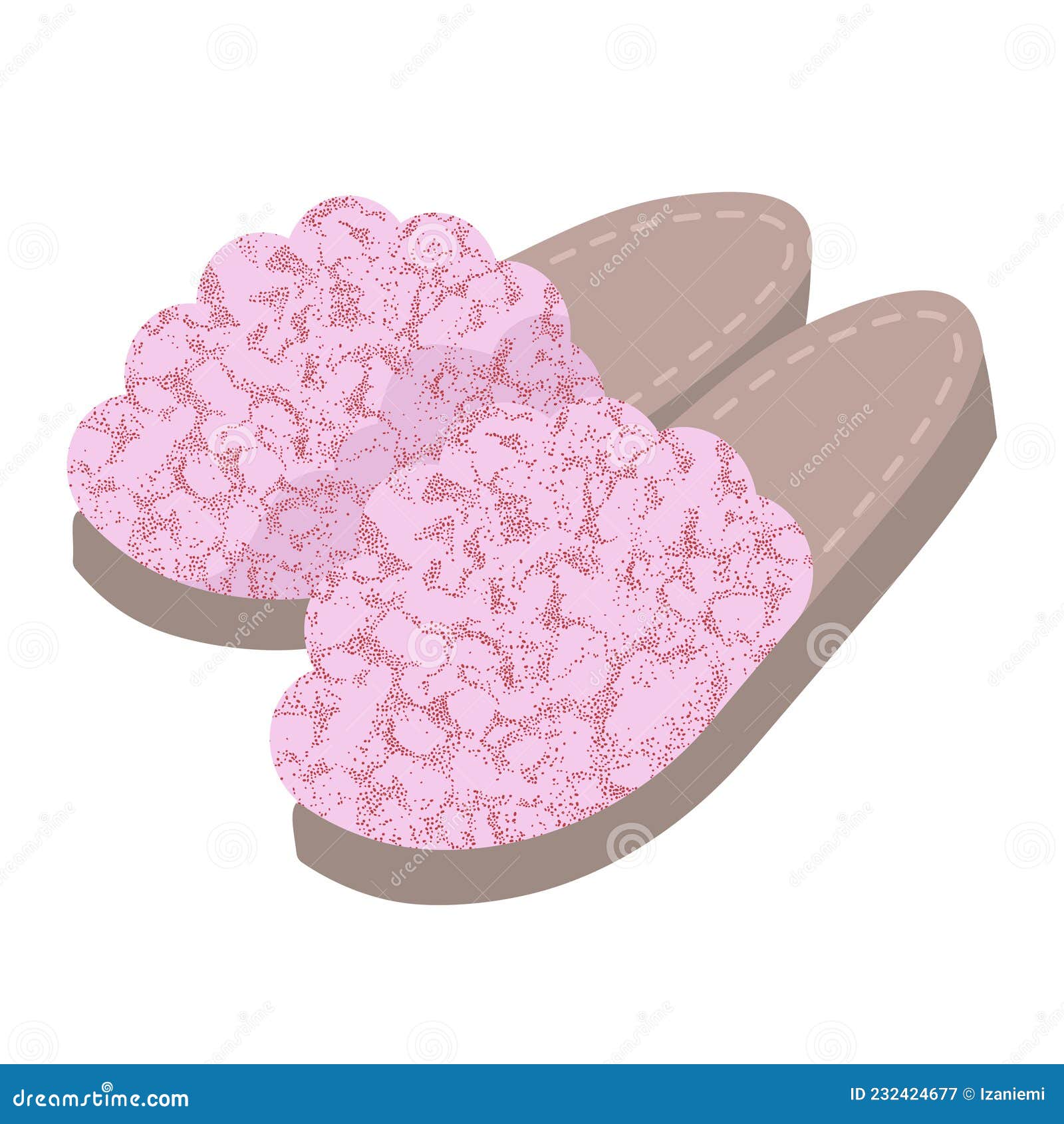 Pair of Fluffy Slippers - Vector Illustration Stock Vector ...
