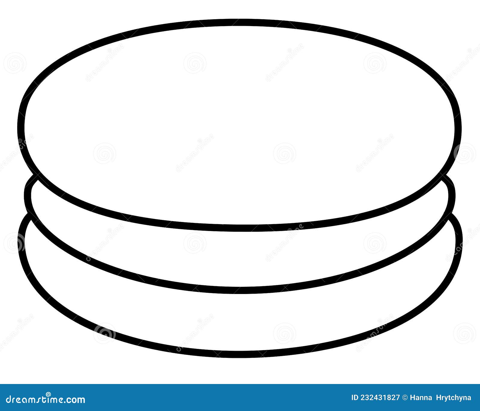 Macaroon. Macaroon Cakes - Vector Linear Picture for Coloring. Outline ...