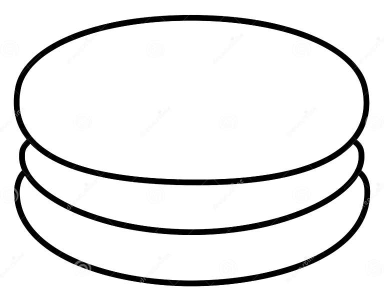 Macaroon. Macaroon Cakes - Vector Linear Picture for Coloring. Outline ...