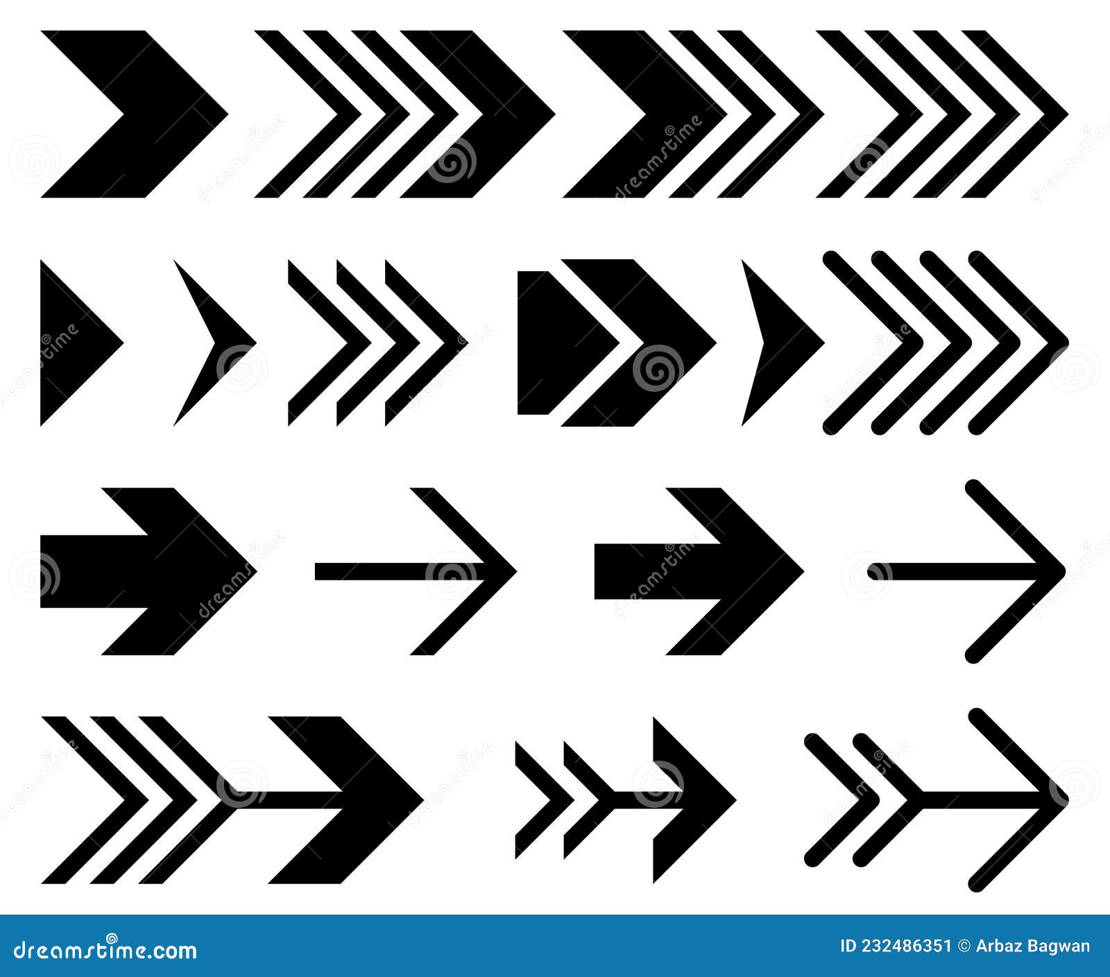 Arrow Sign Direction Indication Set Background Stock Vector ...