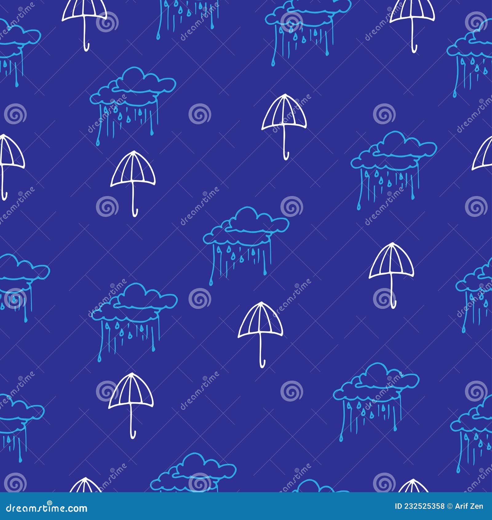 Seamless Rainfall Texture. Rain Drop Effect. Vector Isolated On ...