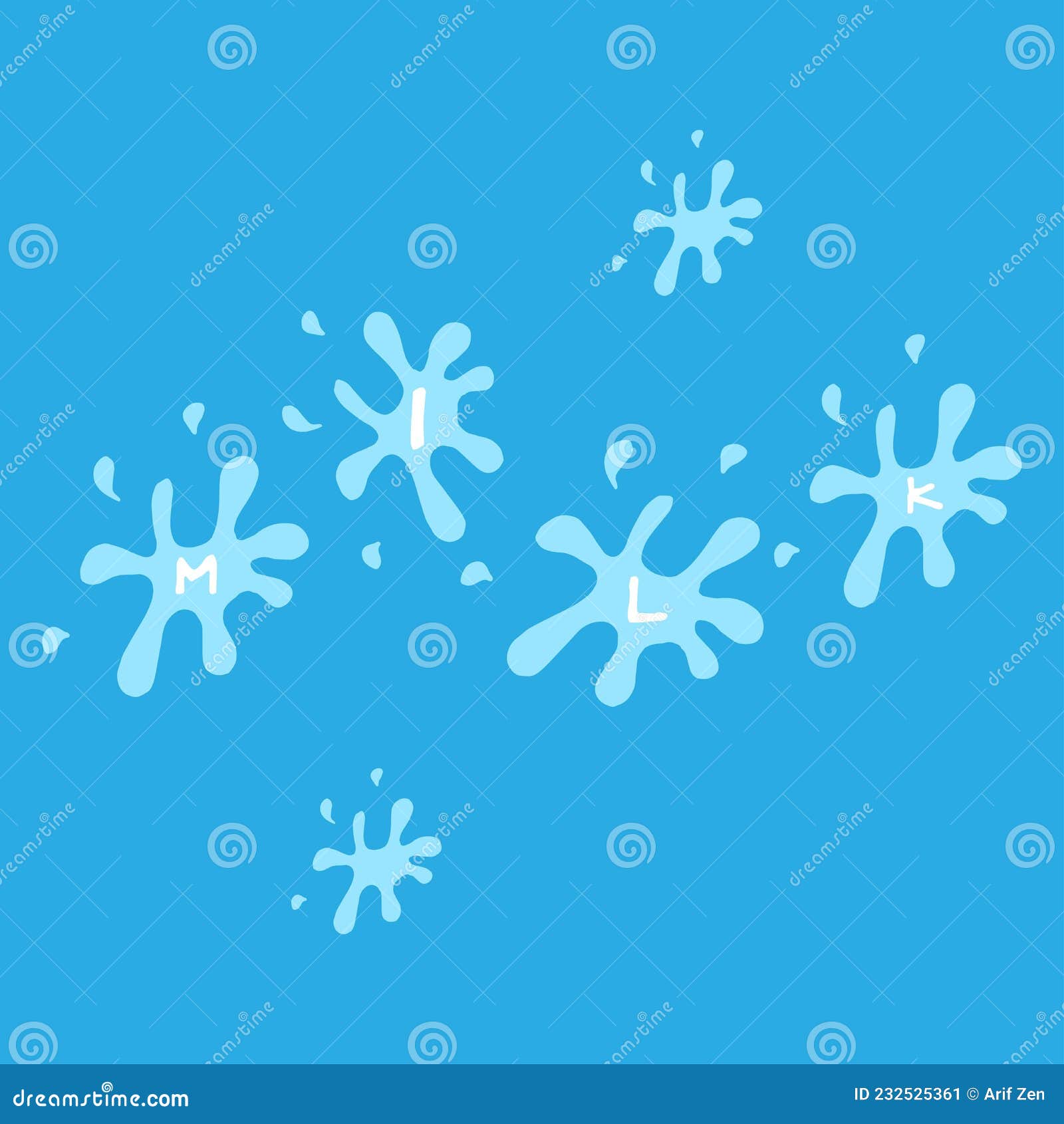 Milk-hand Drawn Lettering with Splash Milk Illustration on Blue ...