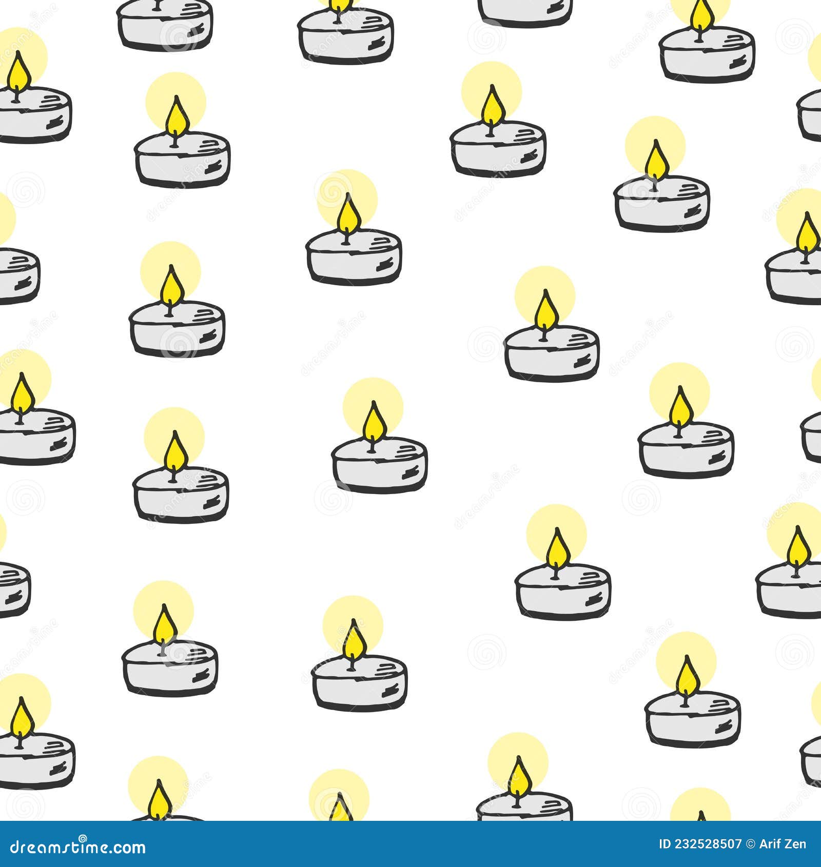 Seamless Pattern With Candle Illustration On White Background ...
