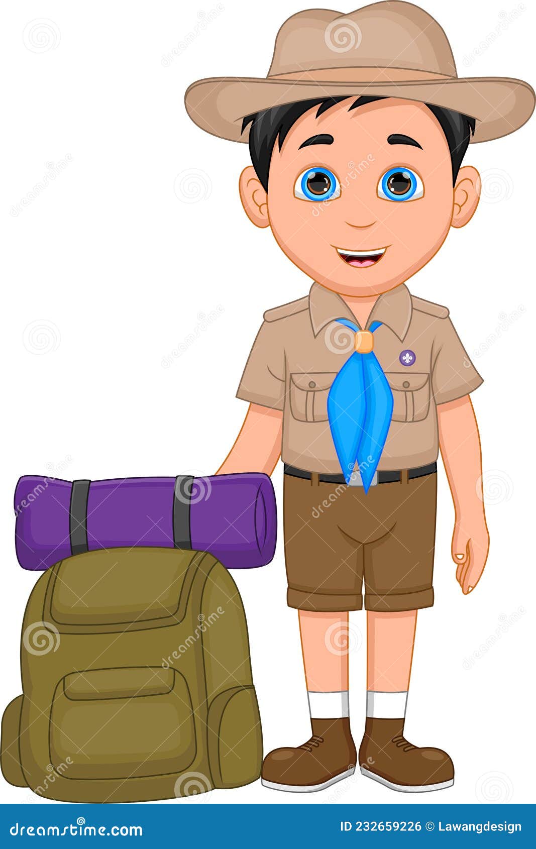 Boy Scout Cartoon Holding Blank Sign Vector Illustration ...