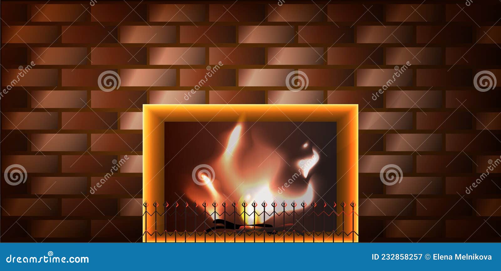 Vector Background with Fire and Fireplace Stock Vector - Illustration ...
