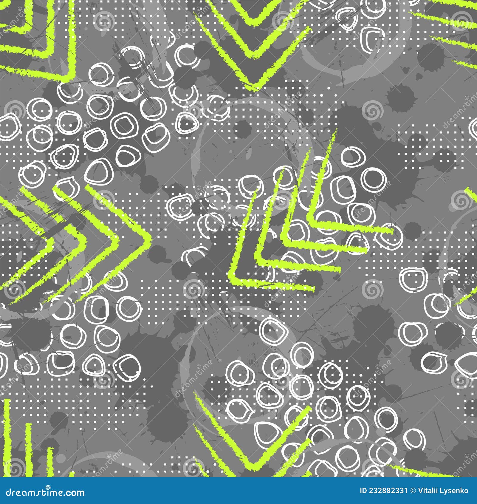 Sport Pattern with Geometric Elements, Green Arrows and Grunge Texture ...