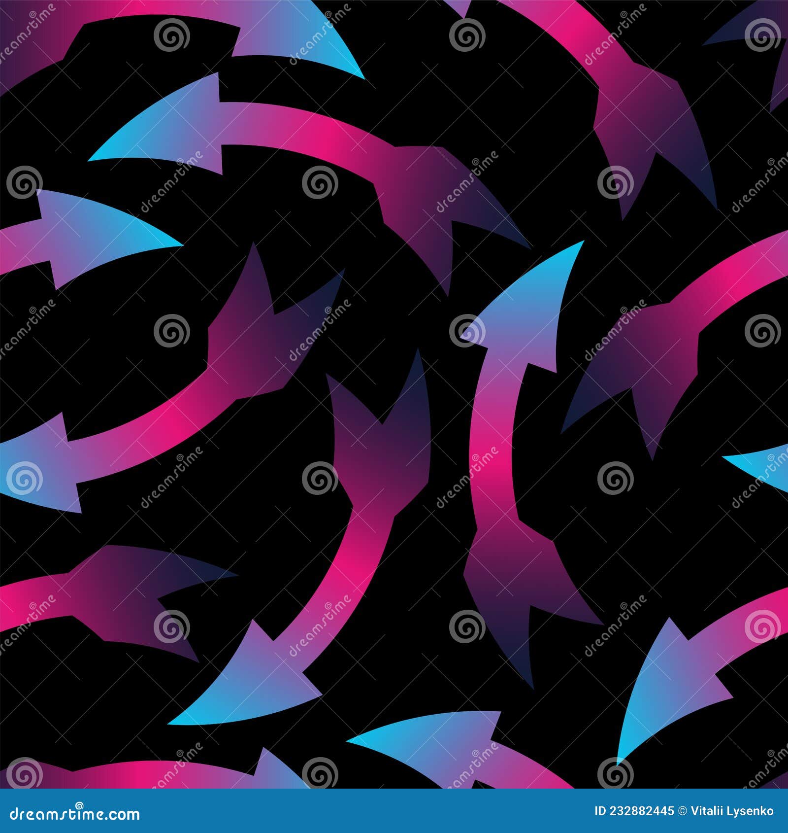 Sport Pattern with Arrows Gradient on Black Background Stock Vector ...
