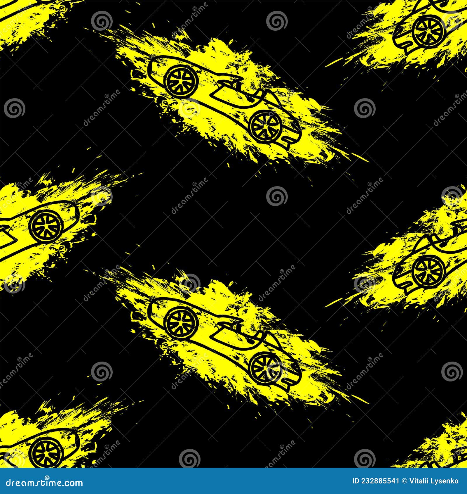 Sports Car Seamless Pattern Stock Vector - Illustration of black, young ...