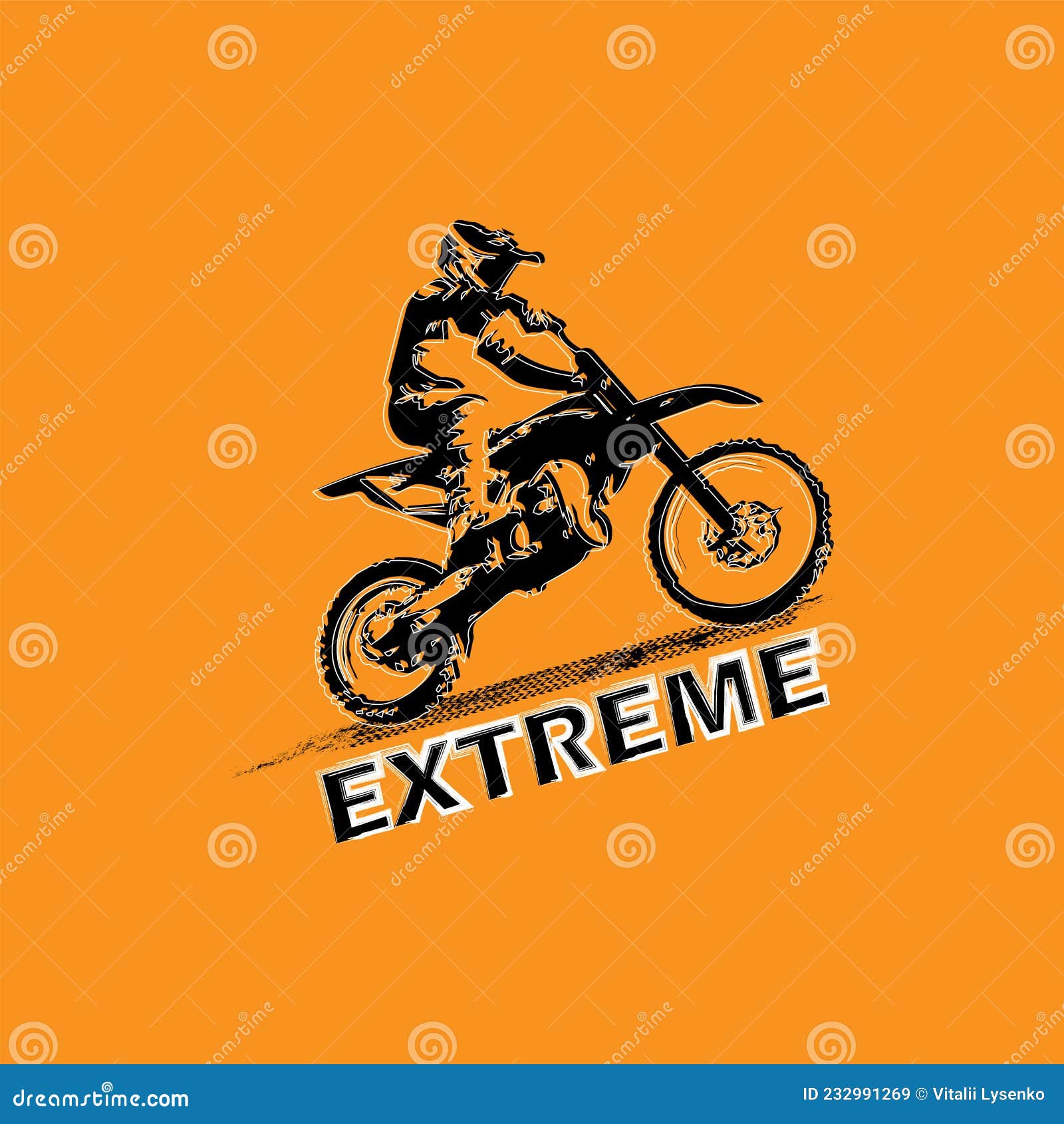 Motocross Text With The Letters Made From Motorcycle Tire Tracks Vector ...