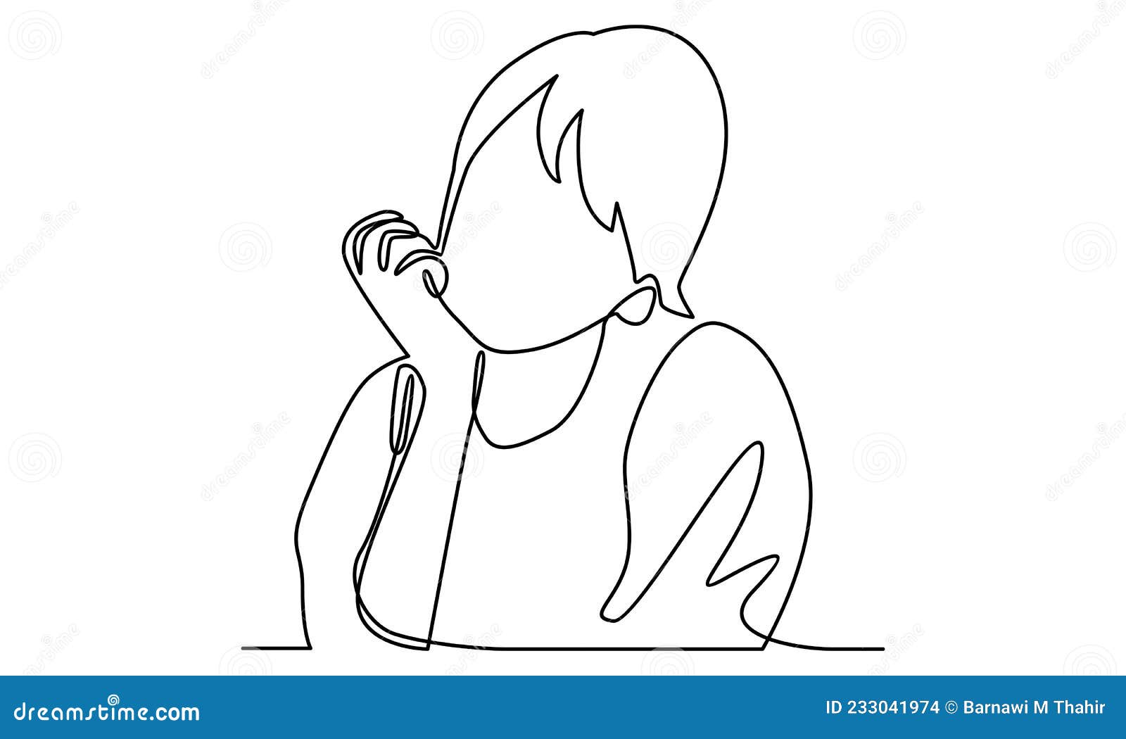 Continue Line of Thinking Woman Stock Vector - Illustration of line ...